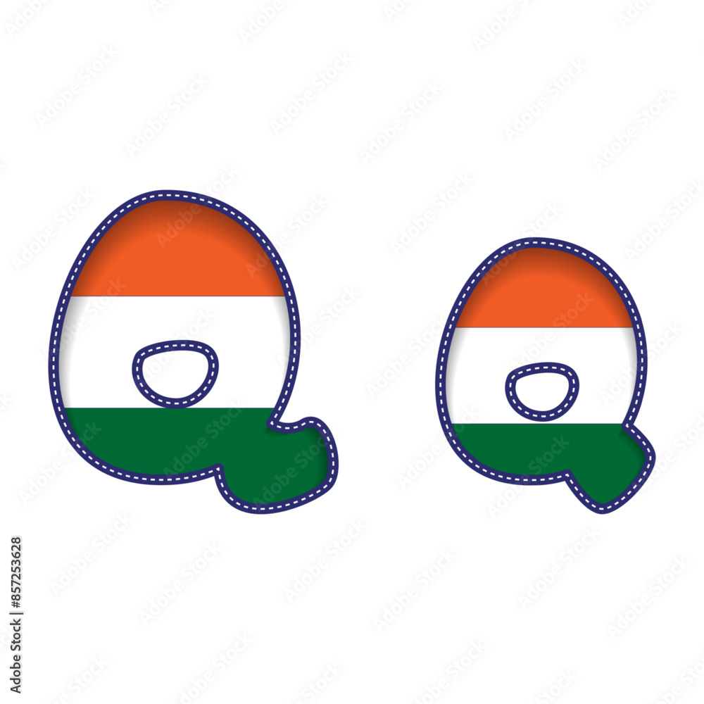 Q Alphabet Capital and Small Letter INDIA Independence Day and India ...