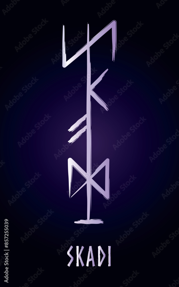 Full editable collection of norse symbols as goddess, witch, skadi, hel ...