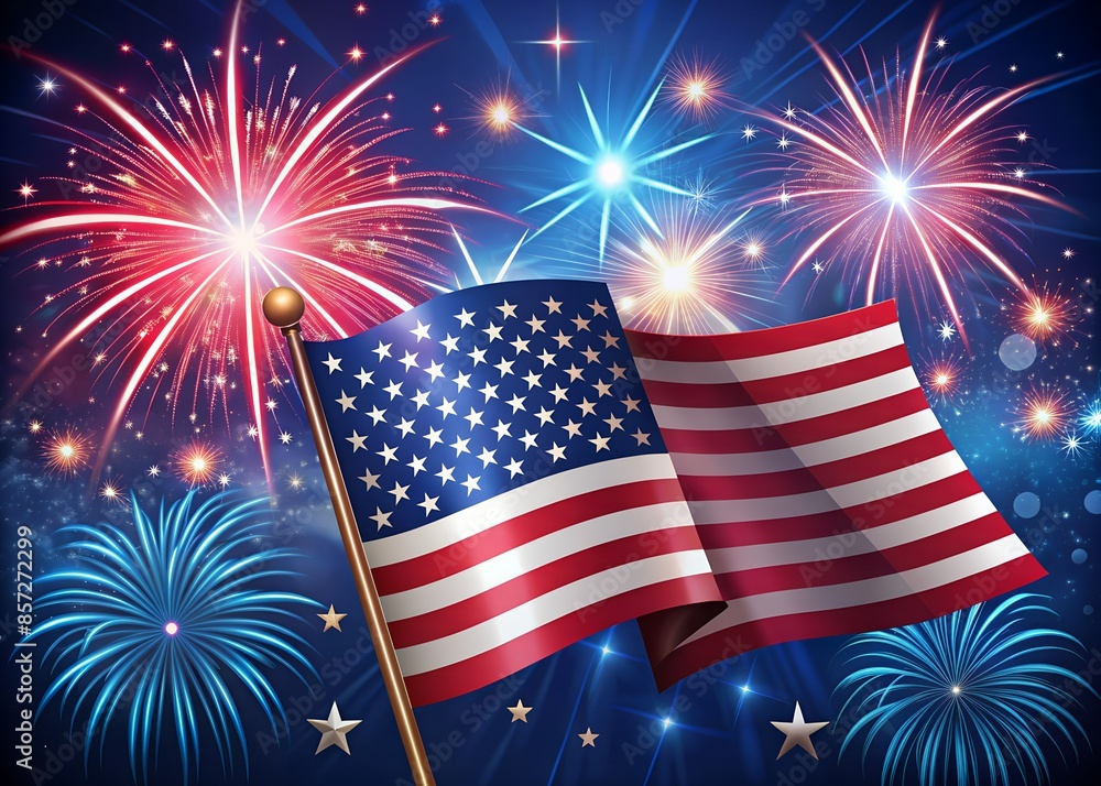 July 4th. the holiday of the Constitution of America. celebration of ...