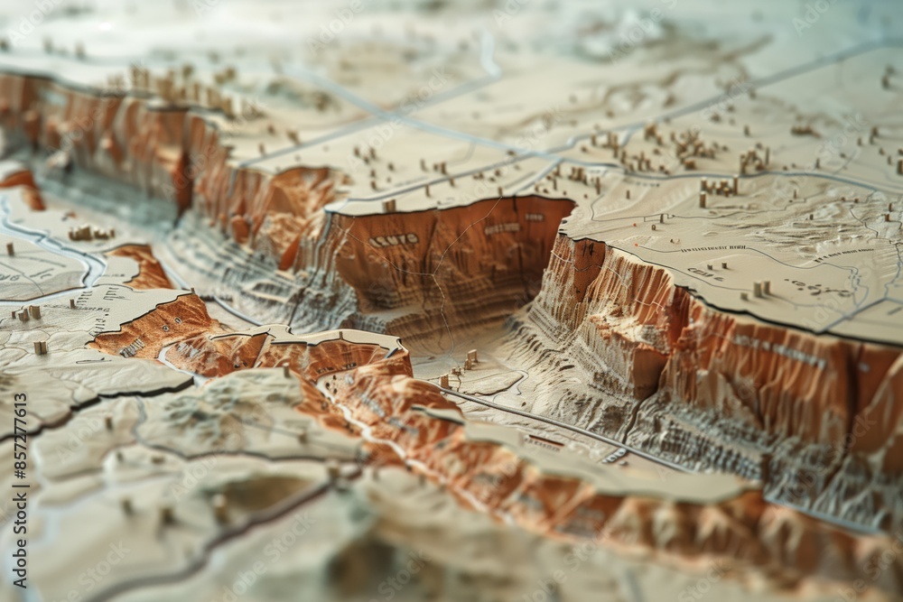 Geology, layers, plates, tectonics section. Schematic abstract view of ...