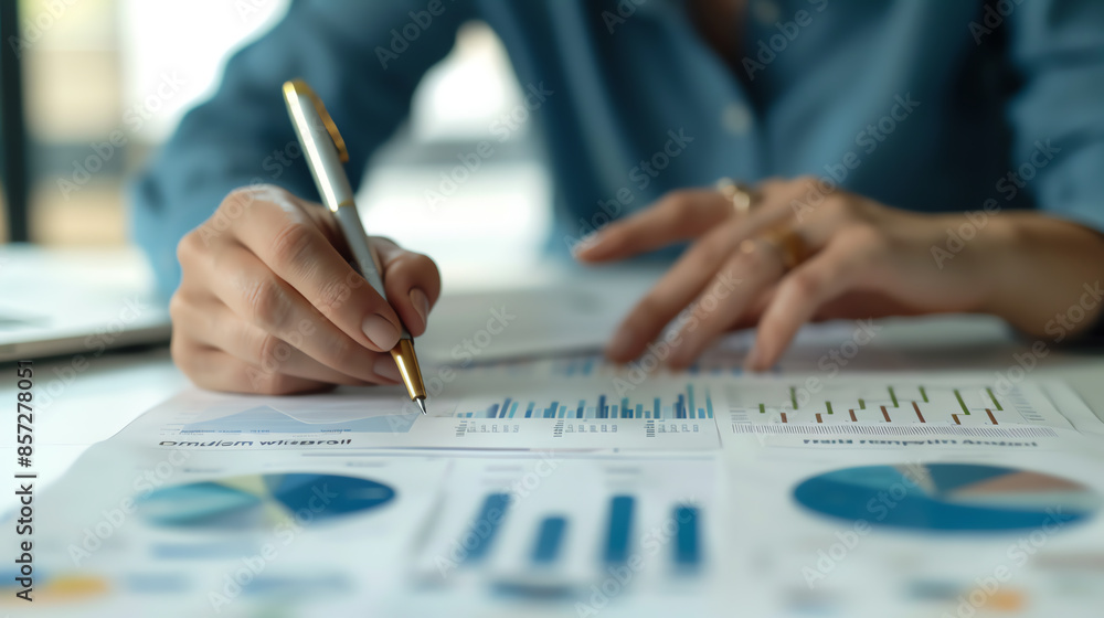 Risk Assessment Analysts studying charts and data for a risk assessment ...