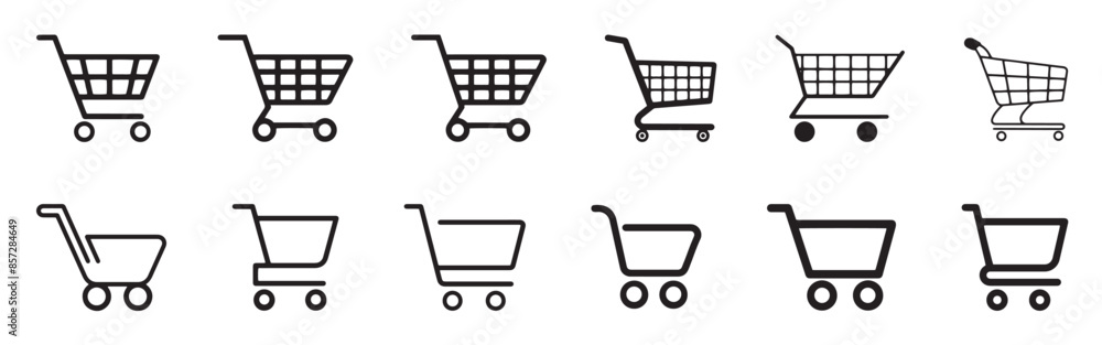 Shopping cart line art icon for apps and websites. Trolley linear flat ...