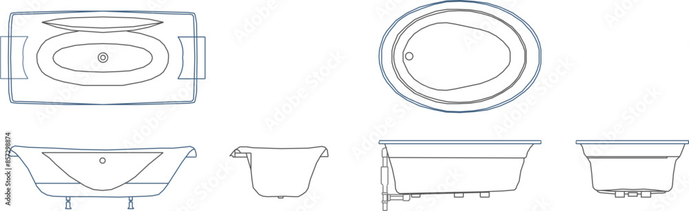 Vector silhouette illustration sketch of detailed design of a jacuzzi ...