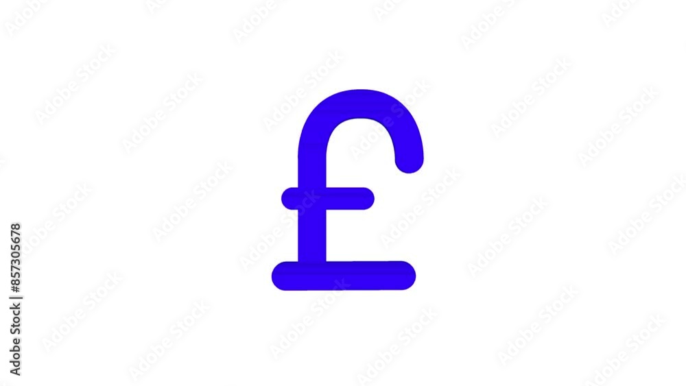 Pound sign rotating on white background. 3d animation of British pound ...