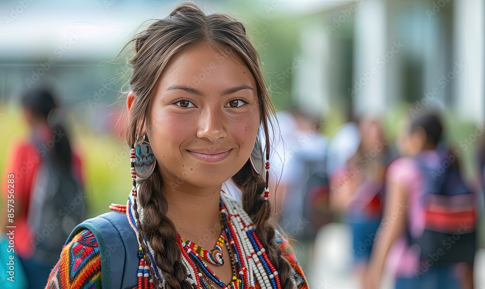 Native American college student going back to school with students ...
