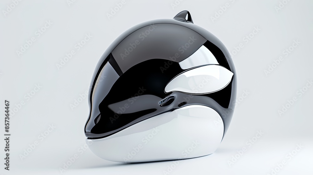 Detailed illustration of a futuristic Orca whale-inspired helmet, head ...