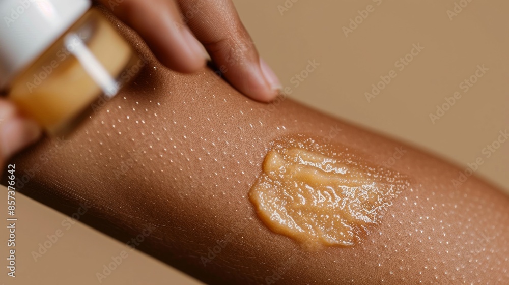 Applying Soothing Cream on a Woman's Arm with Heat Rash, Close-Up View ...