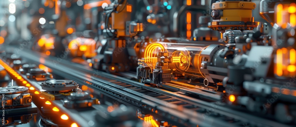 Smart manufacturing process with AI and IoT integration, illustrating ...