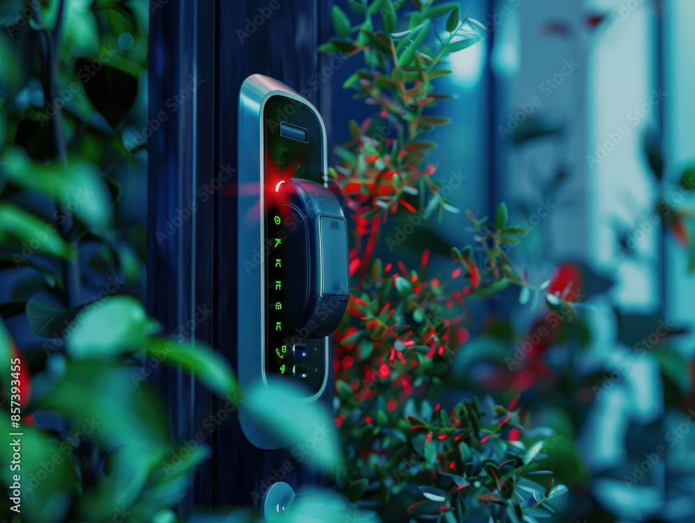 A smart door lock system with biometric access, ensuring secure entry ...