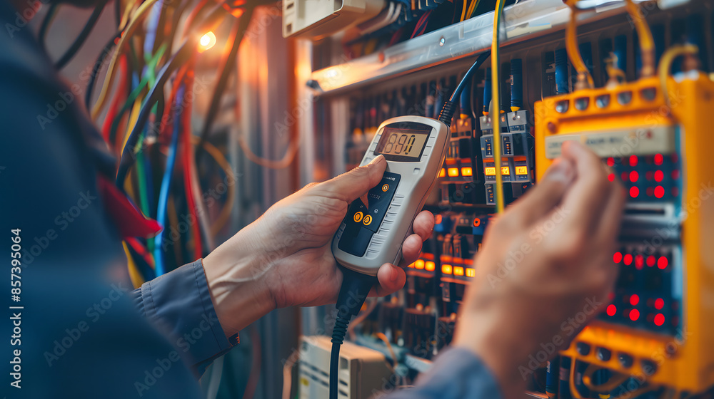 Electrical engineer or technician working in datacenter. Electrical ...