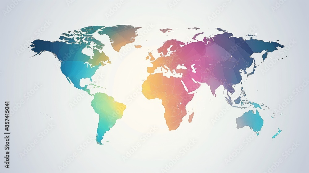 A modern, color-gradient world map highlights global connections and ...