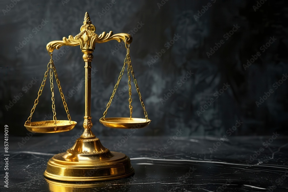 golden scales of justice perfectly balanced symbol of fairness and ...