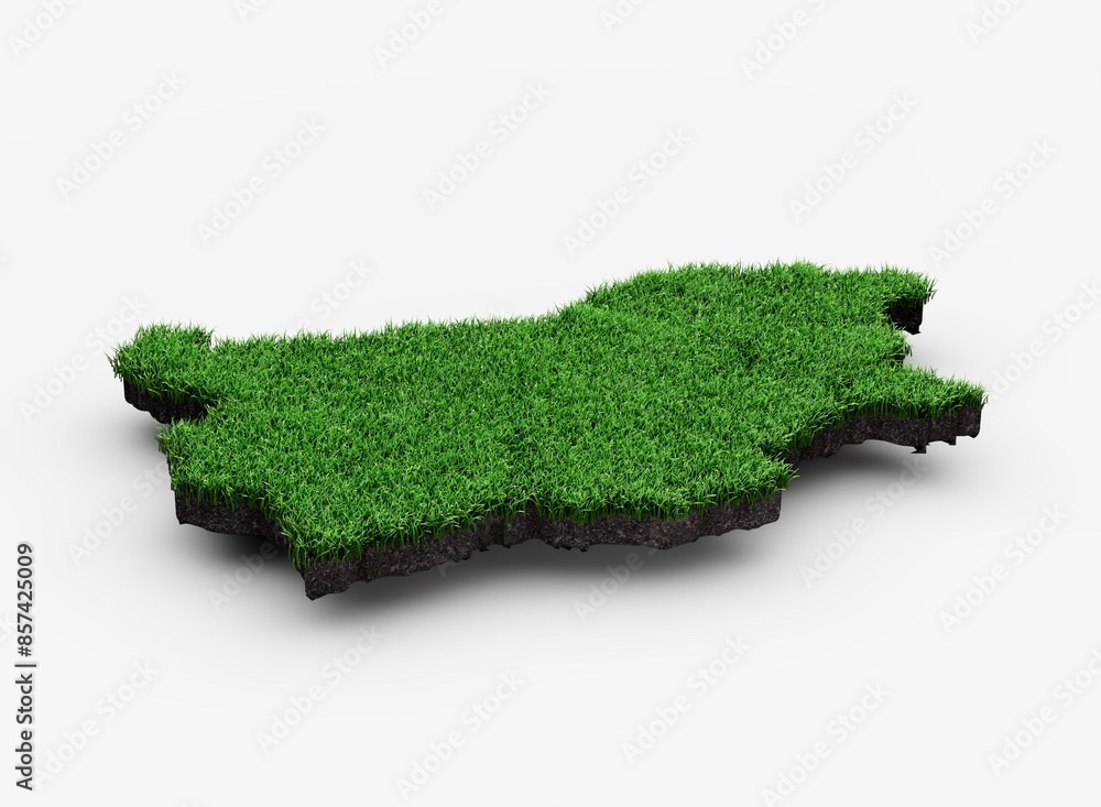 Bulgaria Map Soil Land Geology Cross Section Green Grass And Rock ...