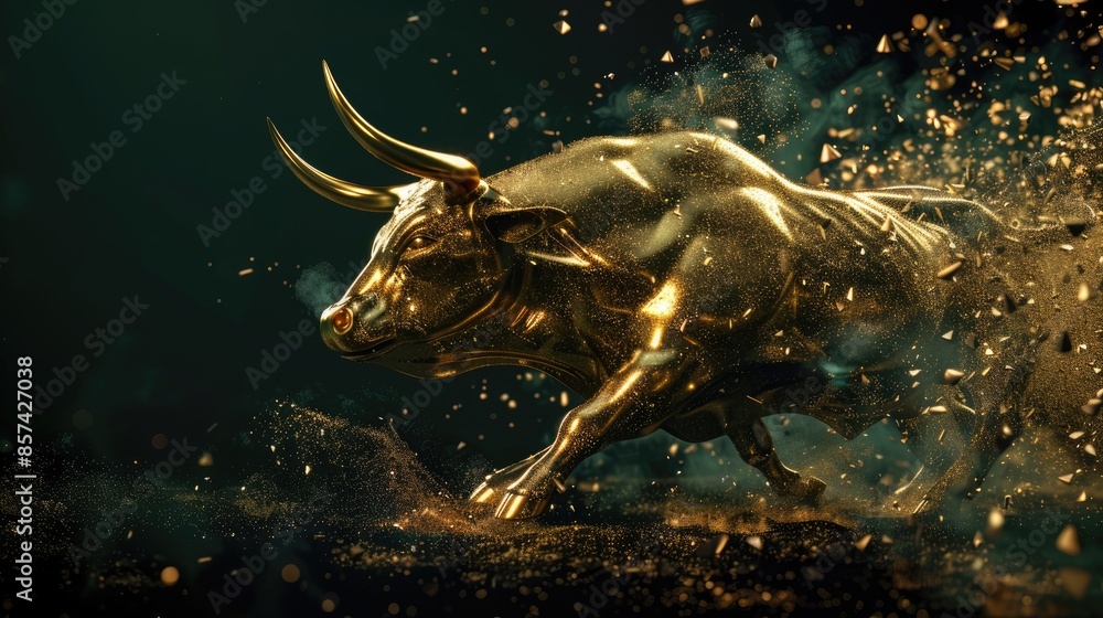 gold bull on chart background for business concept 3d rendering Stock ...