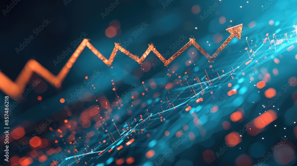 visual representation of investment growth with a chart showing an ...