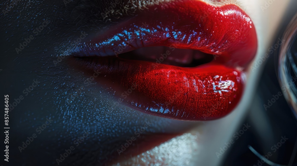 Woman's lips blowing a kiss - Lips puckered in a kiss-blowing gesture ...