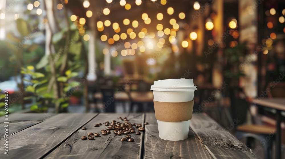 Street food cafe design background mockup. Identity coffee shop ...