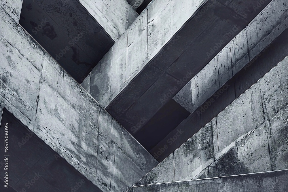 Textured dark gray concrete columns. Realistic cement foundations ...