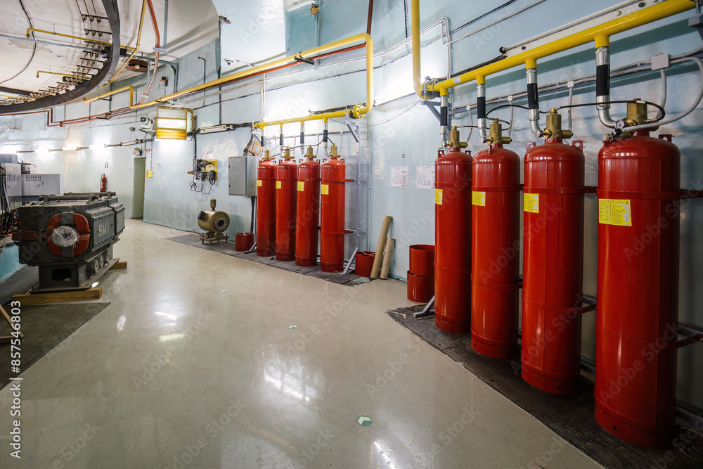 Automatic industrial fire extinguishing system. CO2 fire extinguishers ...