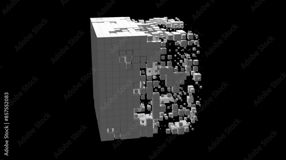 transforming blocks geometric 3d motion graphics animation loop. Can be ...