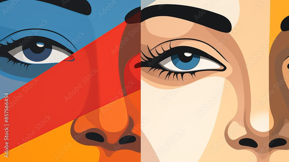 A side-by-side image of a personâ€™s face: one side in vibrant color ...