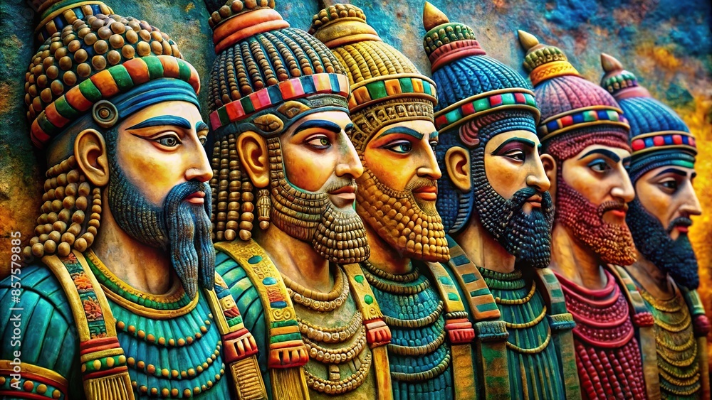 s of ancient Sumerian deities with vibrant colors and intricate details ...