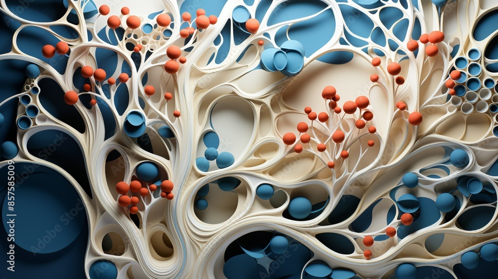 A Detailed Paper Cutout Of A Cellular Structure With Geometric Patterns