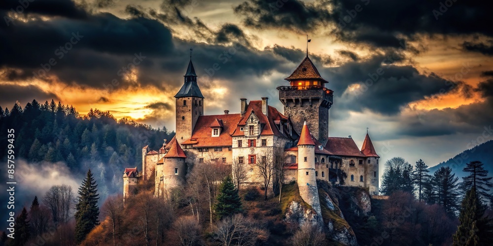 Dark, scary castle in Romania with epic architecture and a mysterious ...