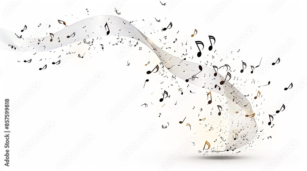 An artistic illustration featuring a flowing ribbon intertwined with ...