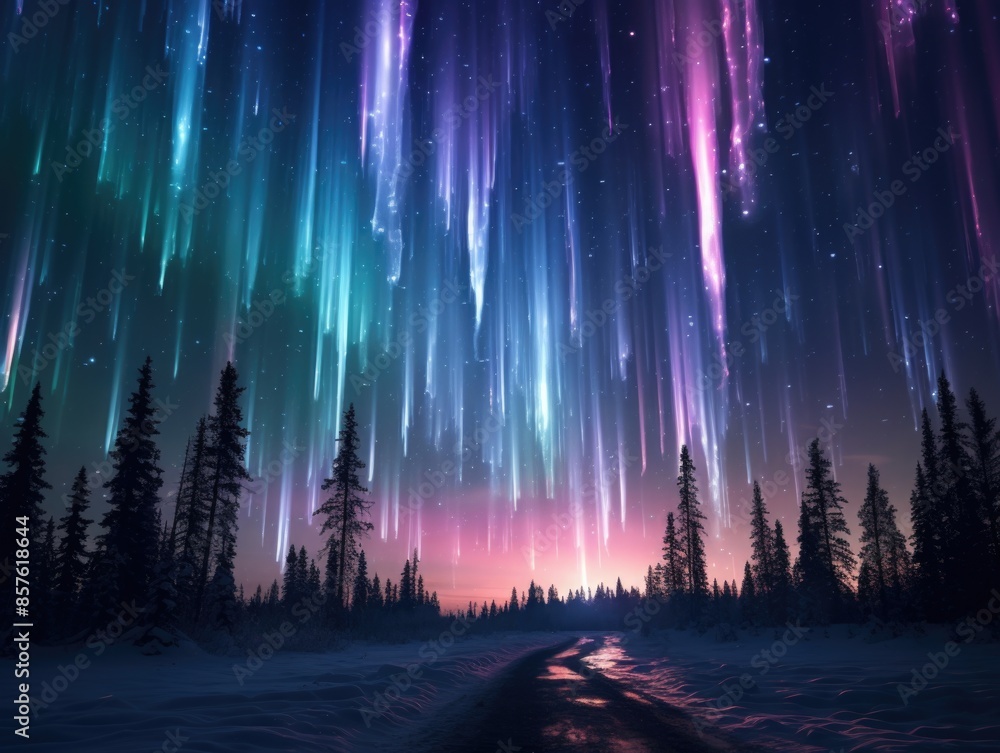 The dazzling light pillars phenomenon in Fairbanks, Alaska, creating ...