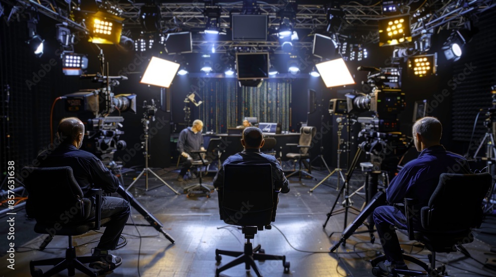 Frame - wide-angle,Visuals: Experts debating nuclear safety measures on ...