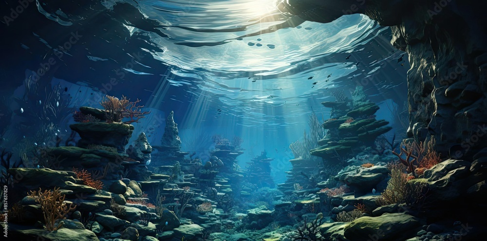 under the sea background, background, underwater, underwater world ...
