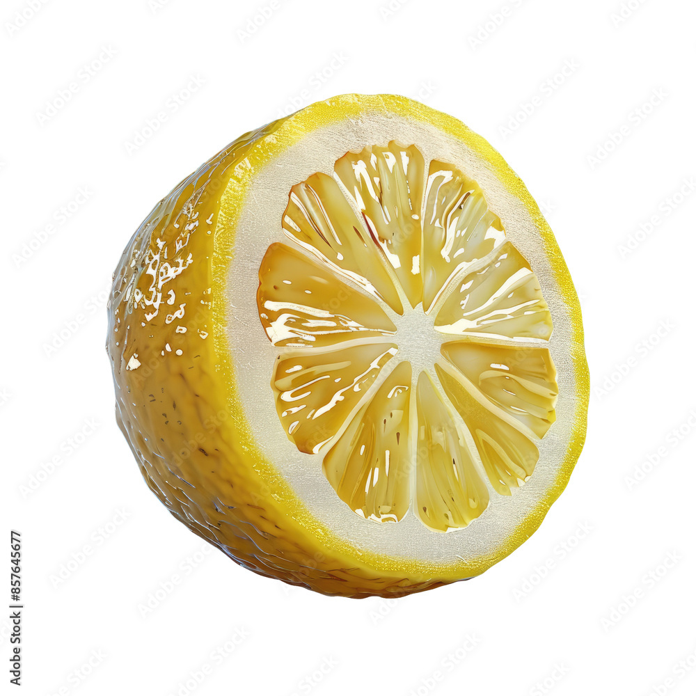 Isolated yellow lemon slice on transparent background with clipping ...