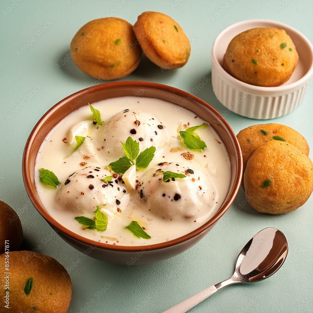 Indian popular food dahi vada also called dahi bhalla, dahi bhalle or ...