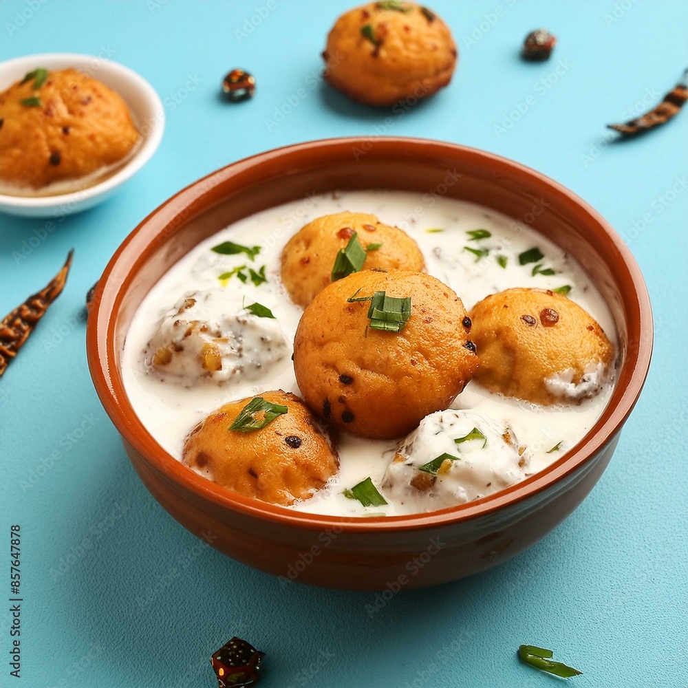 Indian popular food dahi vada also called dahi bhalla, dahi bhalle or ...