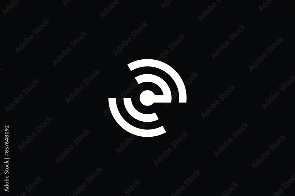 letter C wifi signals logo, letter E C infinity icon logo, letter C ...