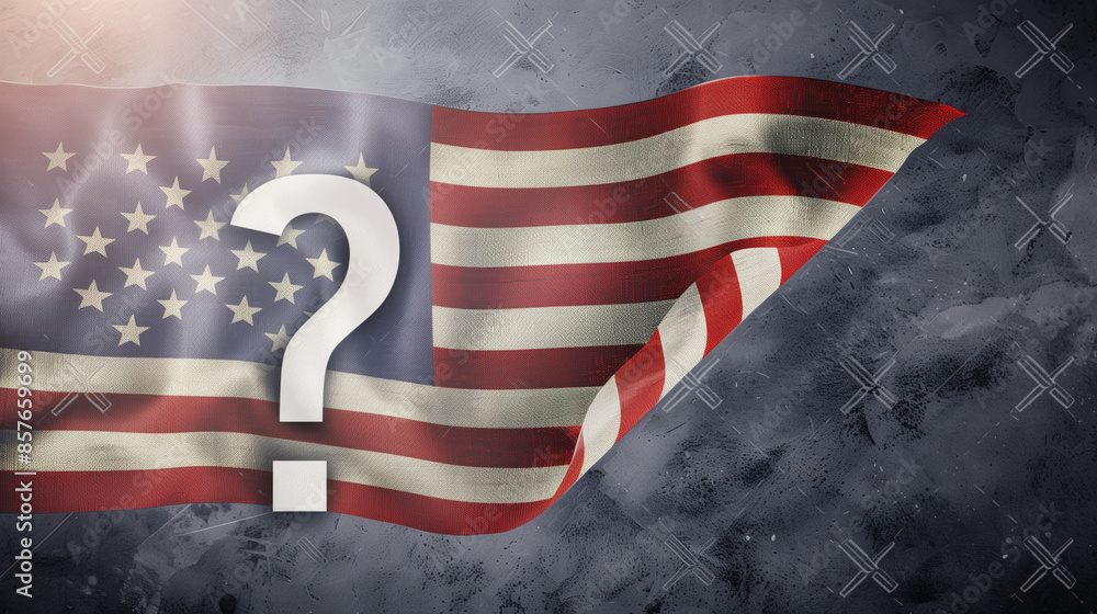 USA Flag with Question Mark American election Symbol and Patriotism Representation Stock ...