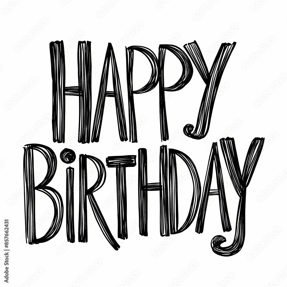 Fun birthday lettering design, hand-drawn style, perfect for greeting ...