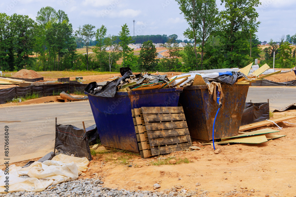 When house is being constructed, construction waste is disposed of ...