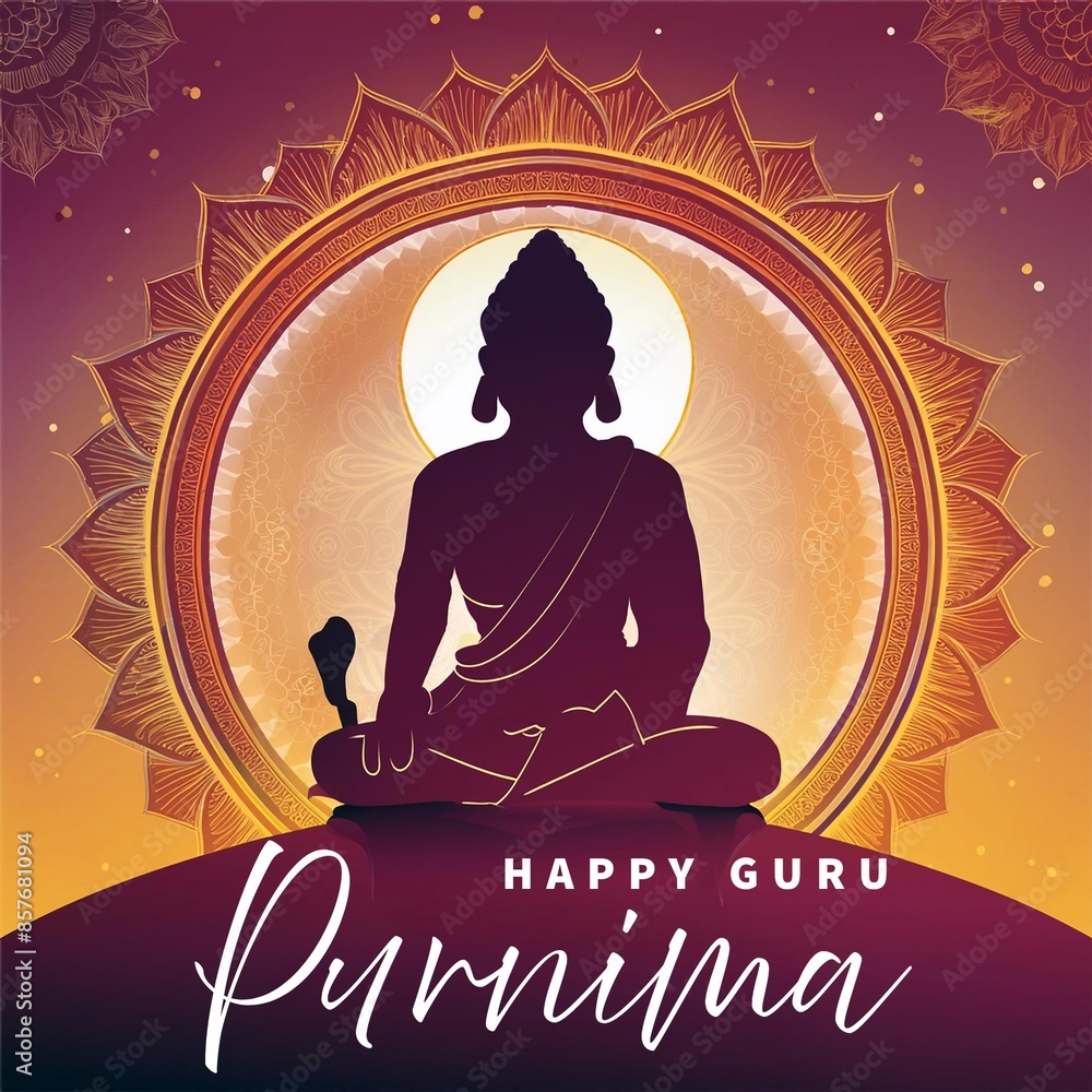 Guru Purnima Poster Design for Social Media Post, Template Banner etc ...