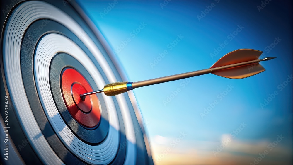 Arrow hitting bullseye target icon symbolizing success in strategy ...