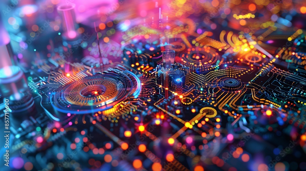 AI innovation infographic featuring a detailed model of machine ...