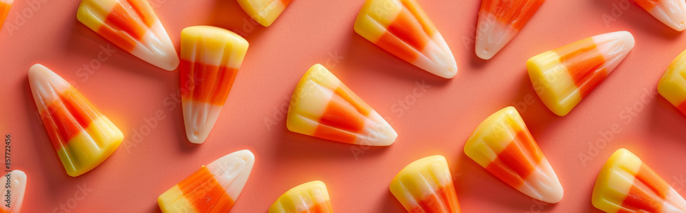 geometric pattern of candy corn shapes in traditional colours, using ...
