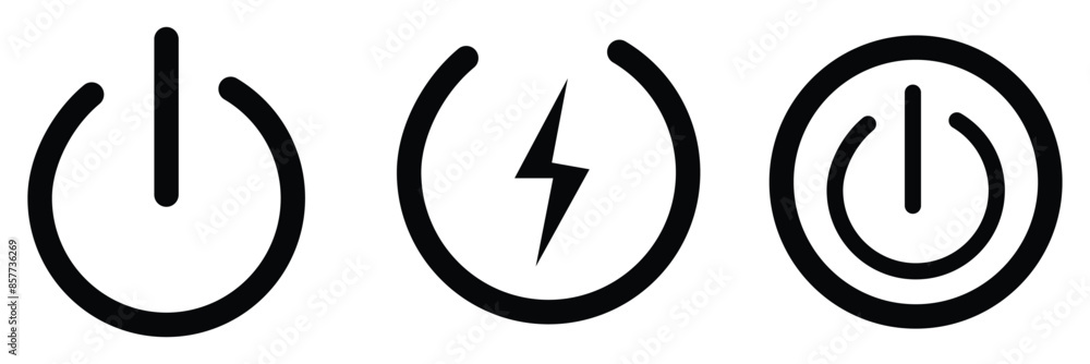 Power button icon vector isolated on white background, logo concept of ...