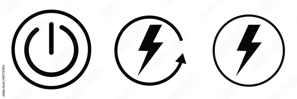 Power button icon vector isolated on white background, logo concept of ...