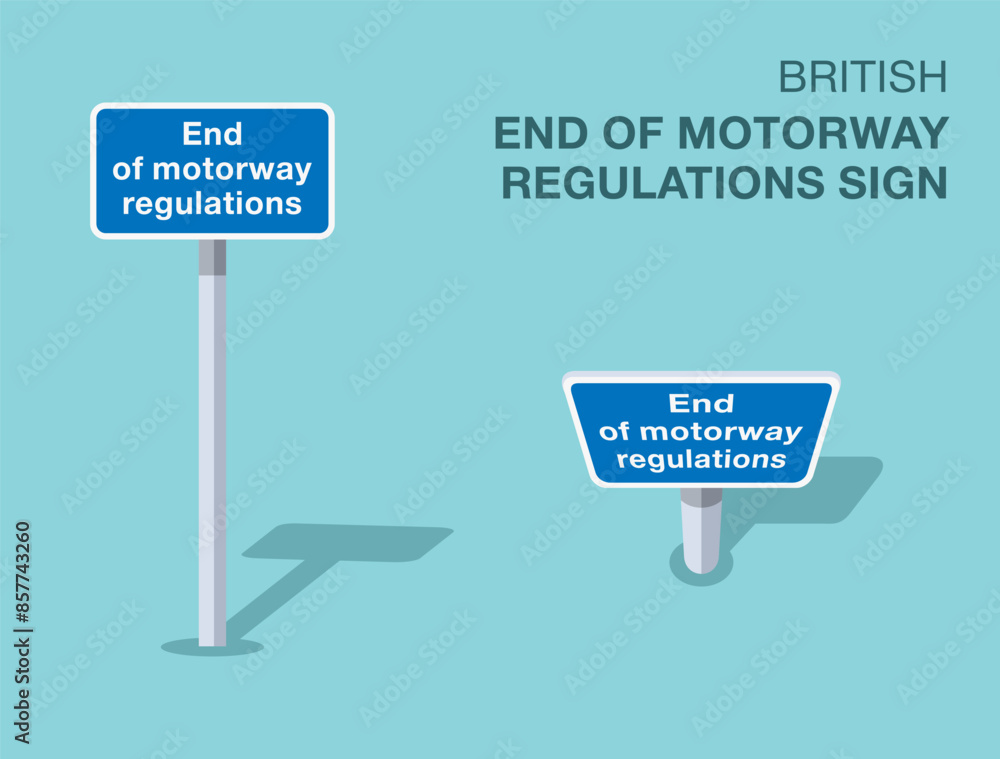 Traffic regulation rules. Isolated British "end of motorway regulation ...