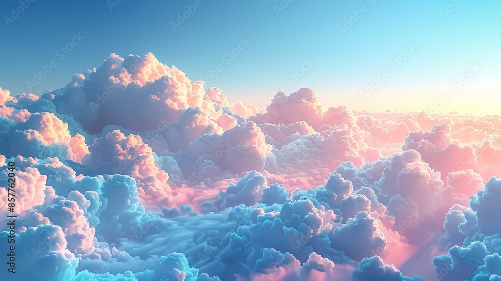 Sky Gradients Cloud Formations: A 3D illustration featuring the ...