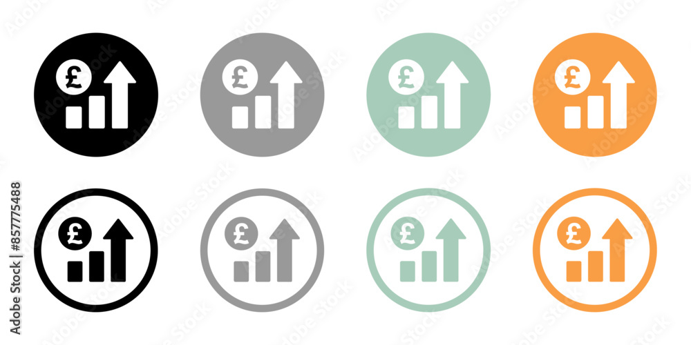 Cost increase vector symbols. Pound increase vector icon designs Stock ...