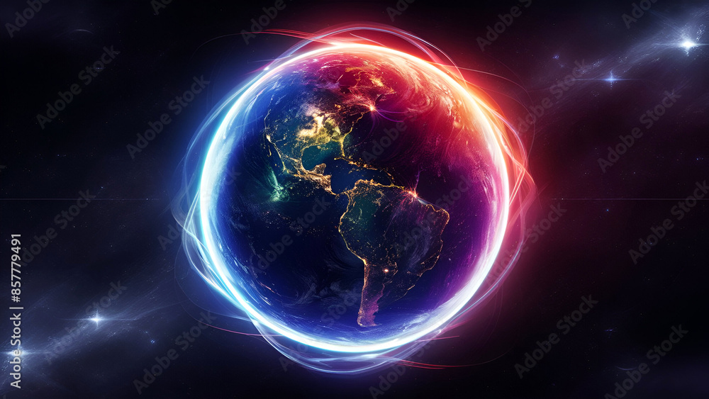 Ultra-clear wallpapers depicting Earth from space with radiant light ...