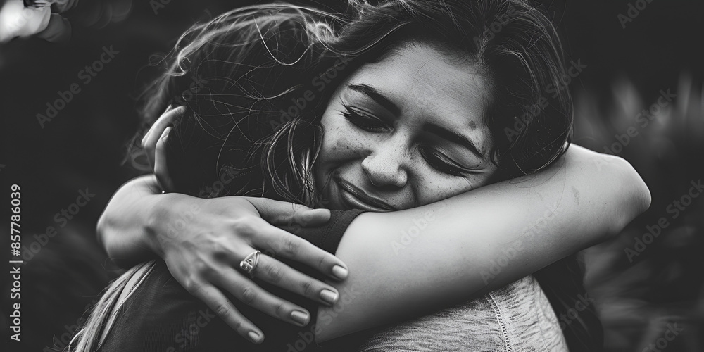 Emotional Hug Between Two Women, Heartfelt Friendship and Support Stock ...